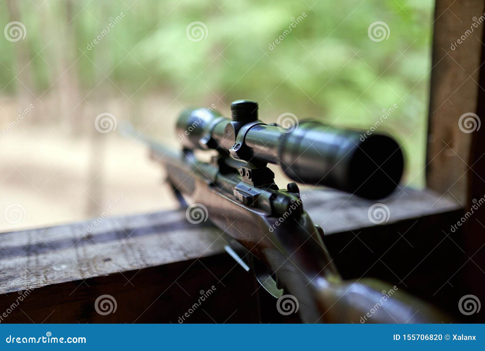 Hunting Rifle With Brushes For Cleaning Weapons Royalty-Free Stock ...
