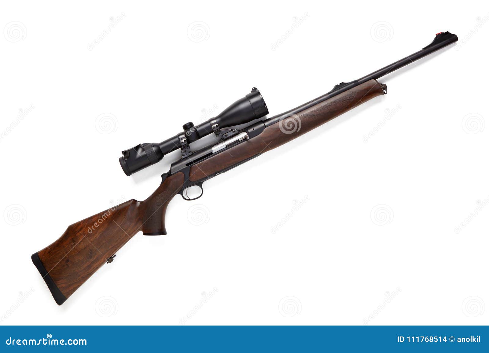 Hunting Rifle Isolated on White Background. Stock Photo - Image of ...