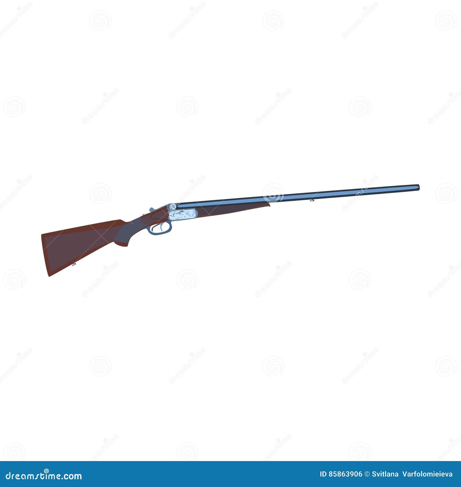 Hunting Rifle, Vector Illustration in Flat Style Design Stock Vector ...