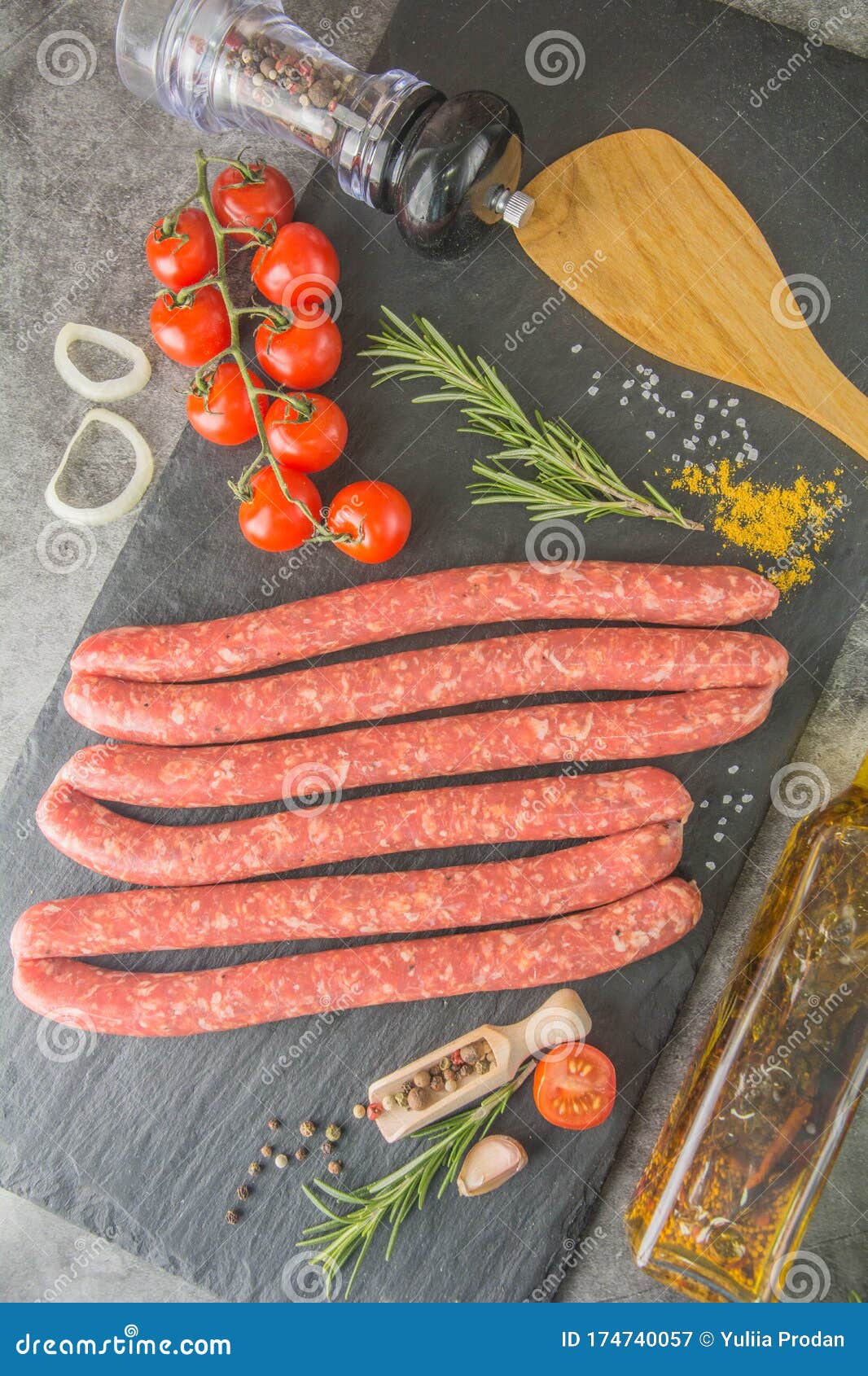 Hunting sausages, top view stock image. Image of mill - 174740057