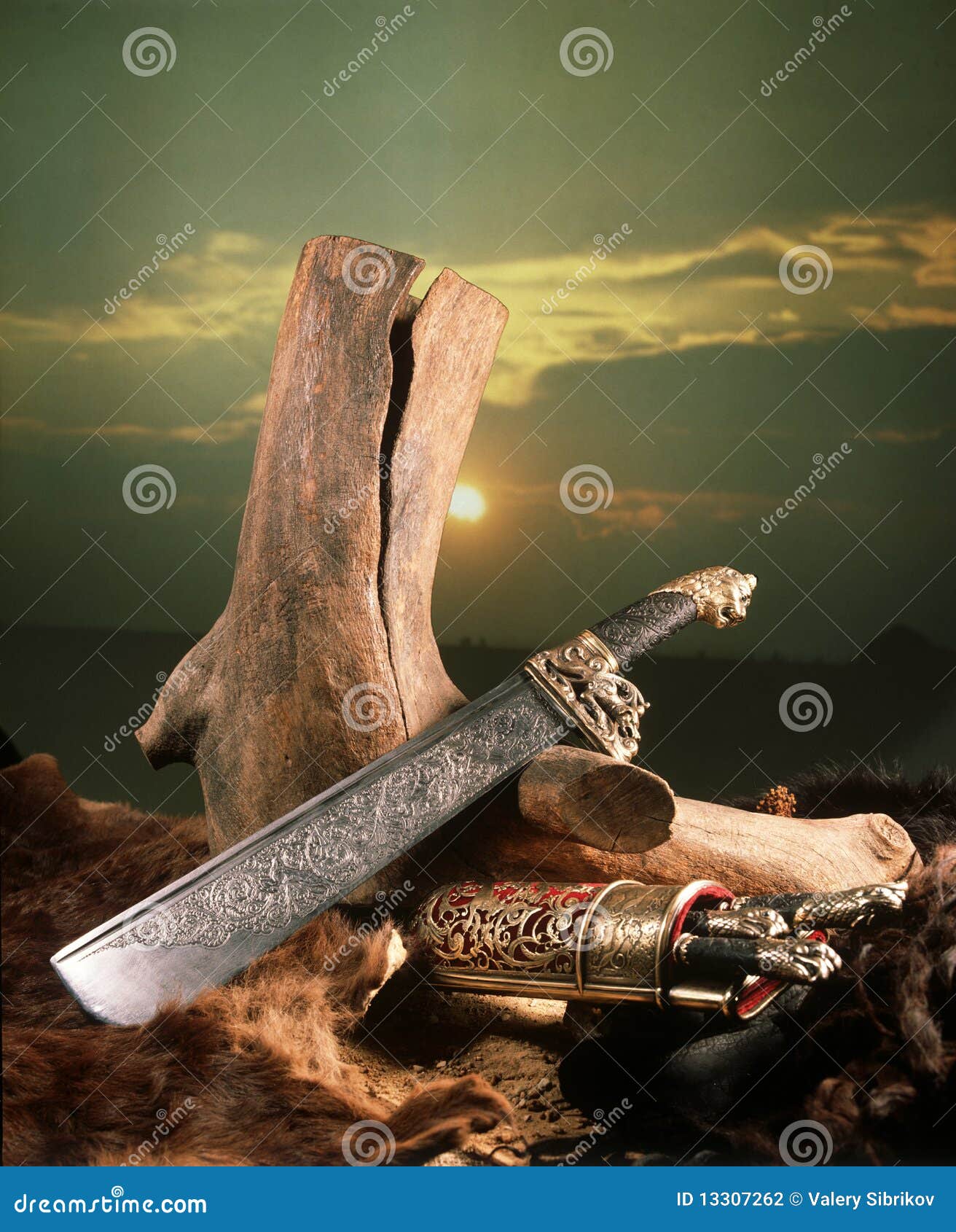 Hunting set stock photo. Image of weapons, sharp, tradition - 13307262