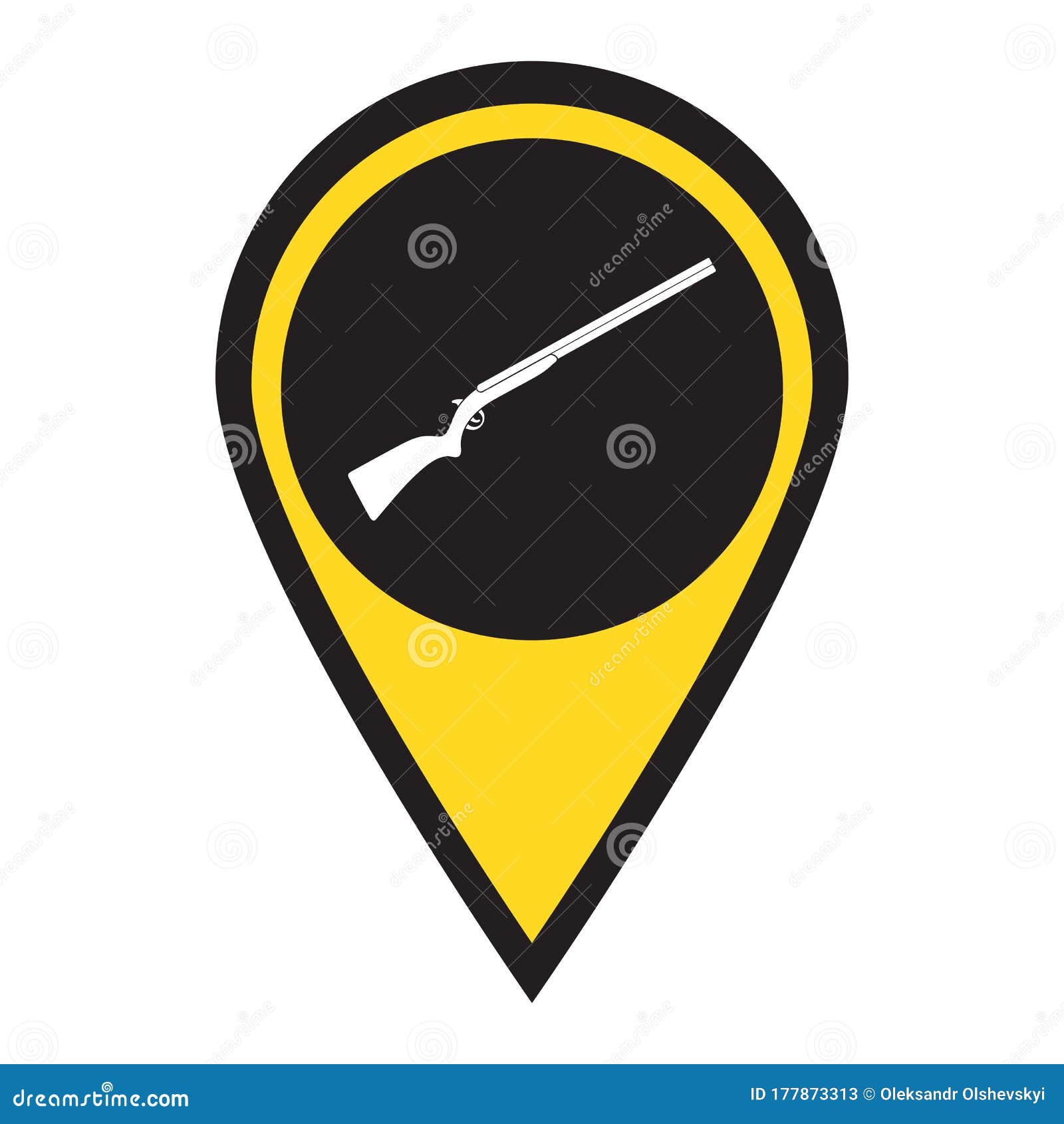 Hunting shot gun icon stock vector. Illustration of blunderbuss - 177873313