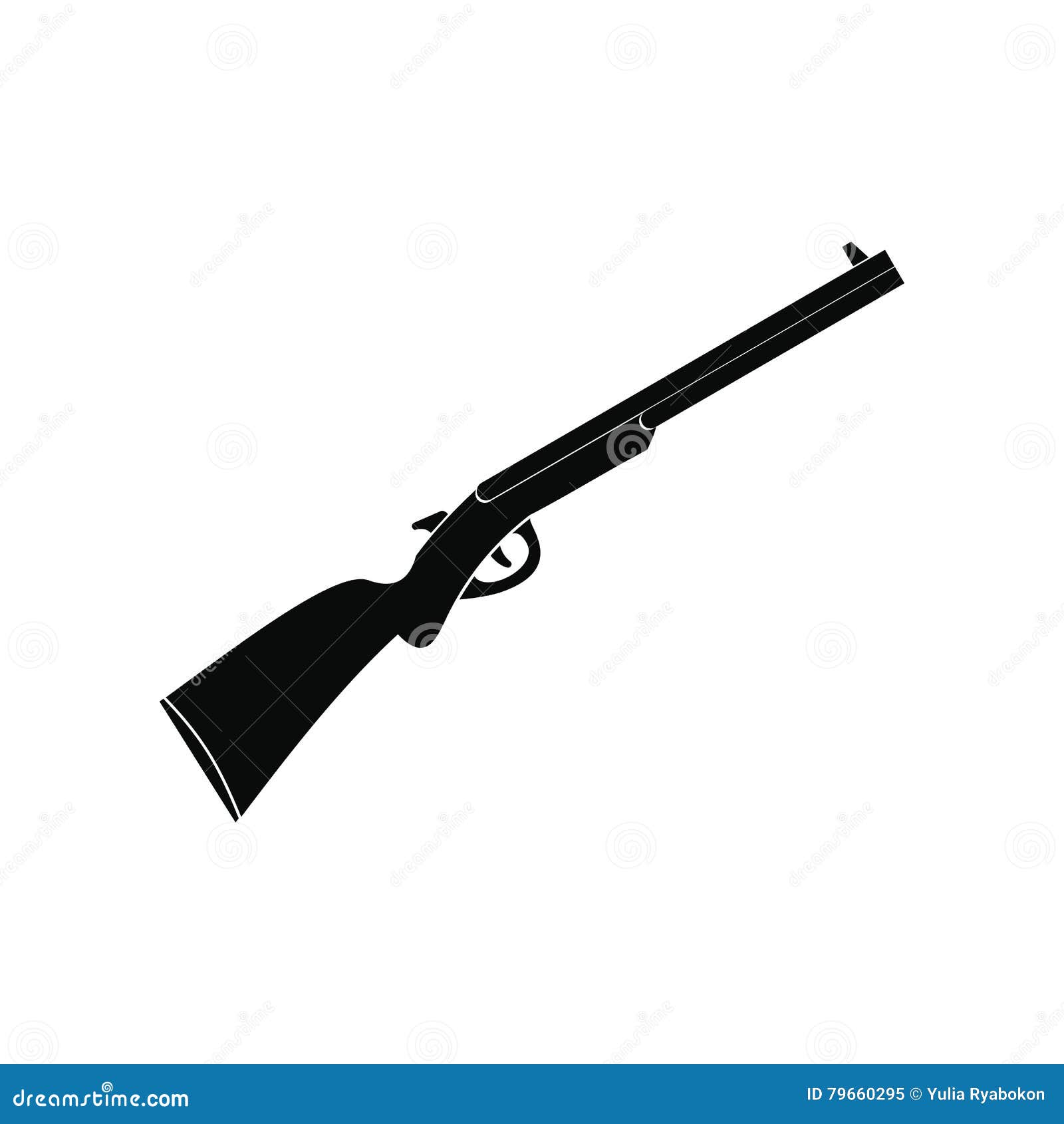 Hunting Shotgun And Bullets, Carbine Rifle. Flat Vector Icon ...