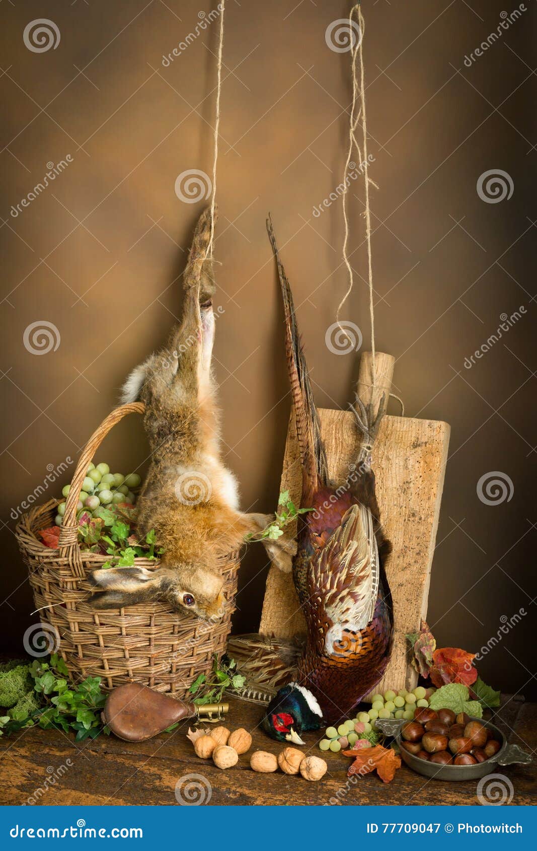 Hunting Still Life with Hare Stock Image - Image of death, still: 77709047