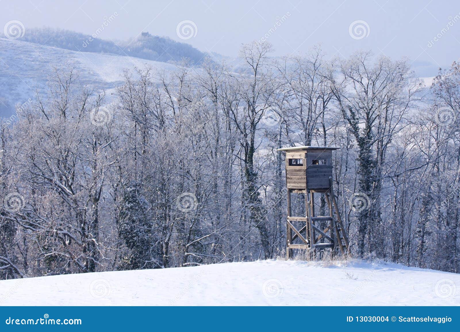 Hunting tower stock photo. Image of trees, winter, turret - 13030004