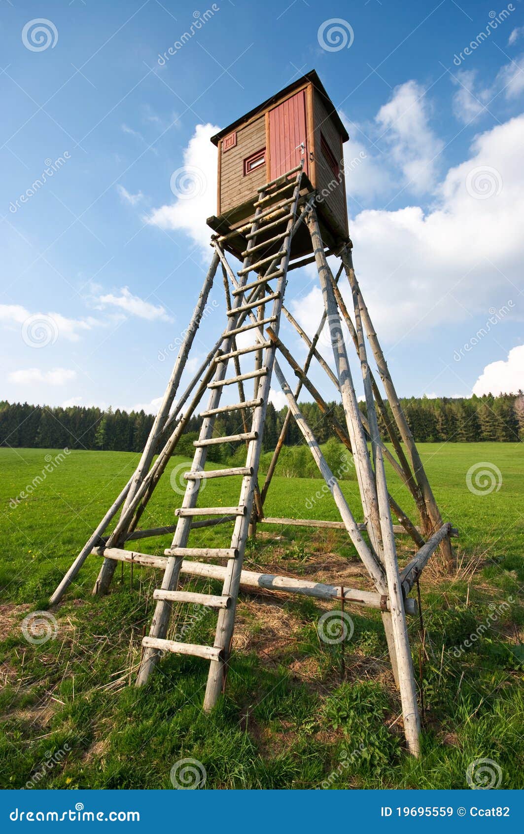 Hunting tower stock image. Image of raised, ladder, blue - 19695559