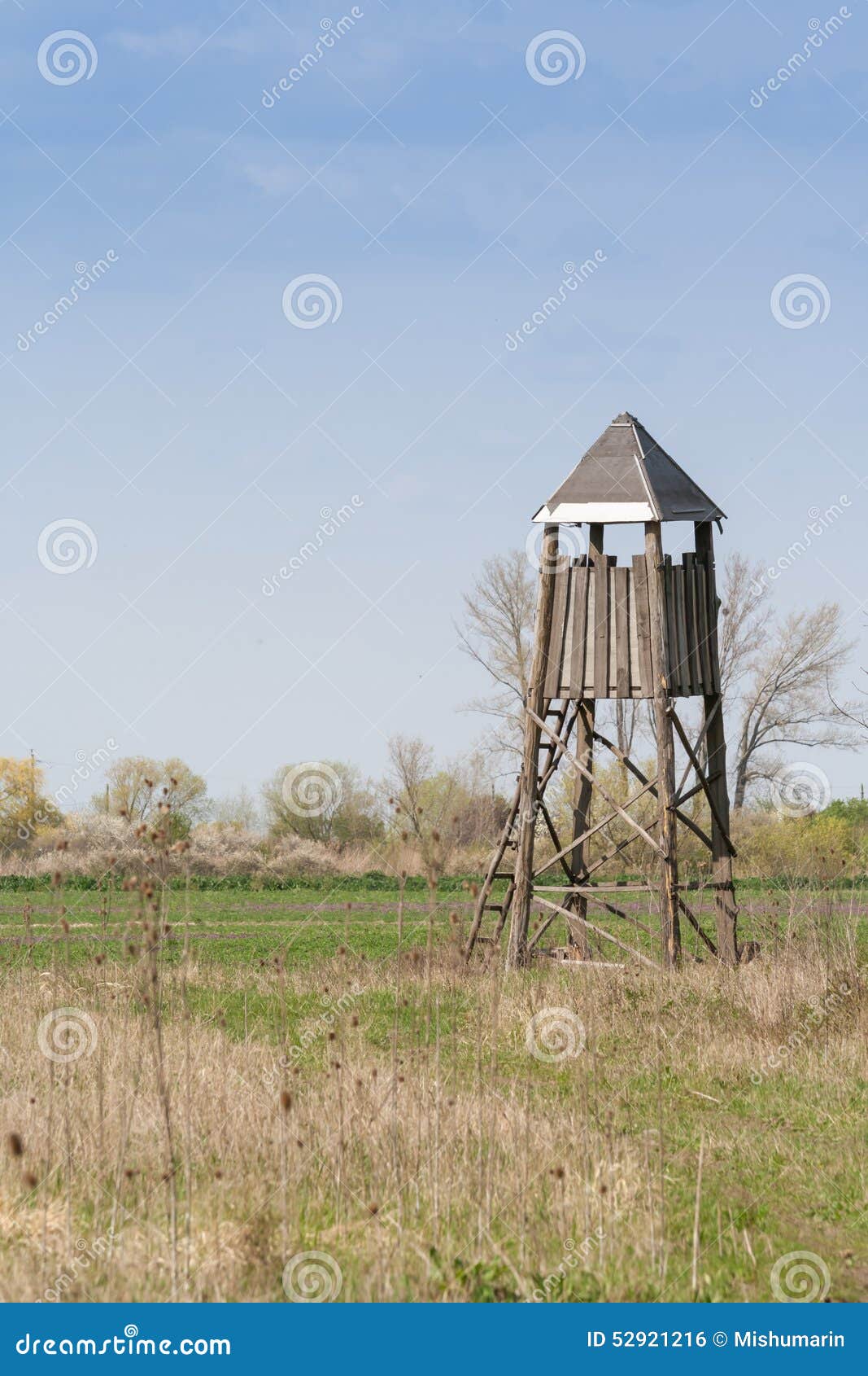 Hunting tower stock photo. Image of grass, raised, scene - 52921216