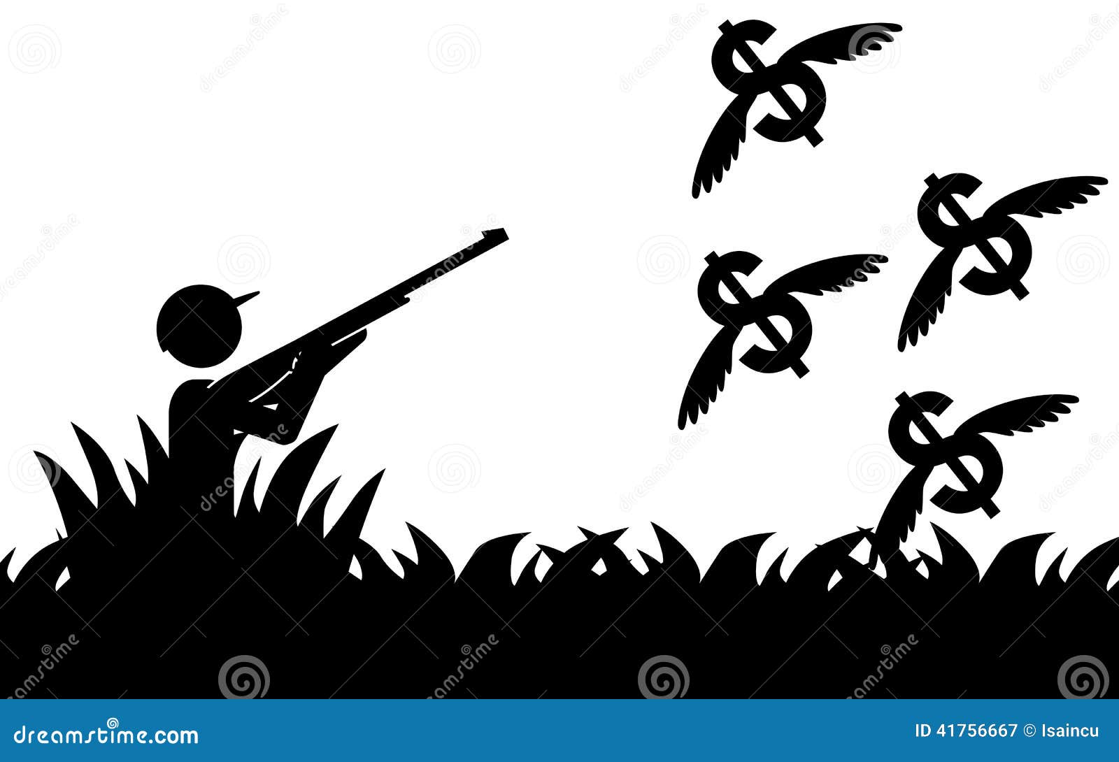 Hunting stock vector. Illustration of cartoon, duck, human - 41756667