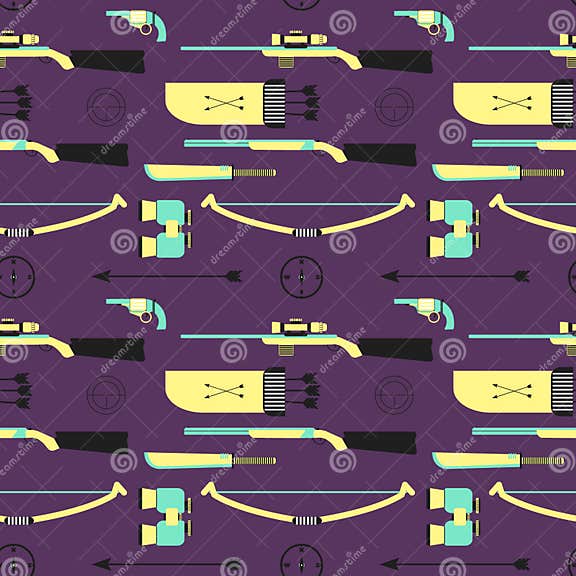 Hunting Vector Pattern. Flat Style Equipment Stock Vector ...