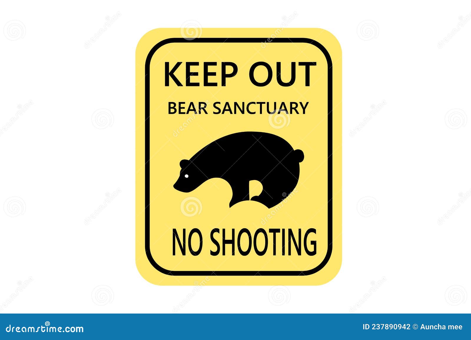 Hunting Warning Road Sign on White Background. Stock Photo - Image of ...