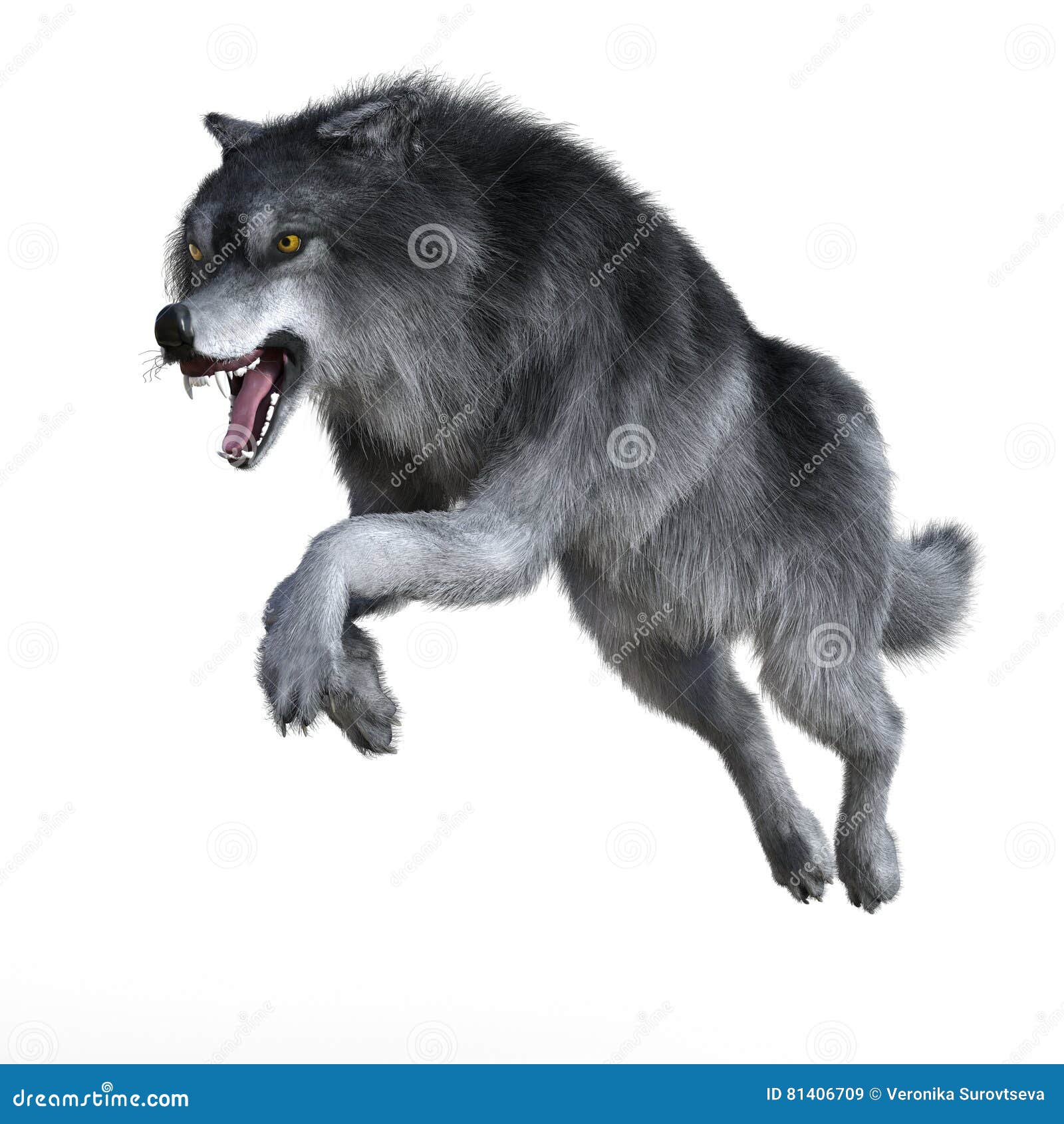 Jumping Wolf Drawing