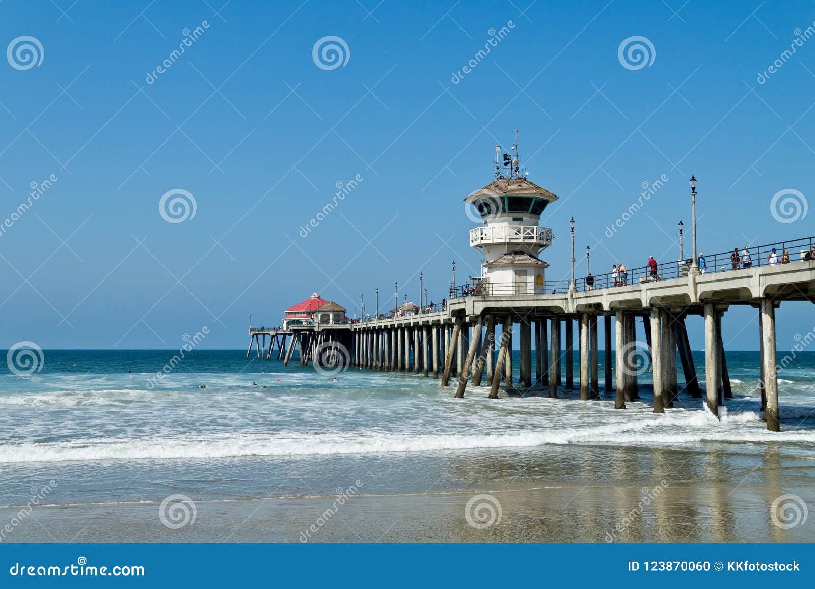 Huntington Beach Pier on a Sunny Day Editorial Image - Image of sunny ...