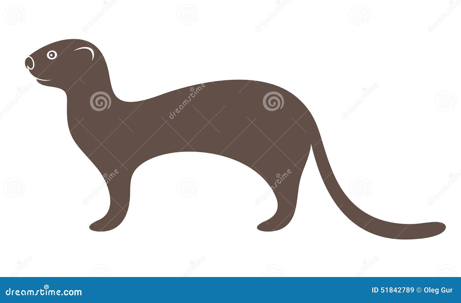 Hurón ilustración del vector. Ilustración de negro, silueta - 51842789