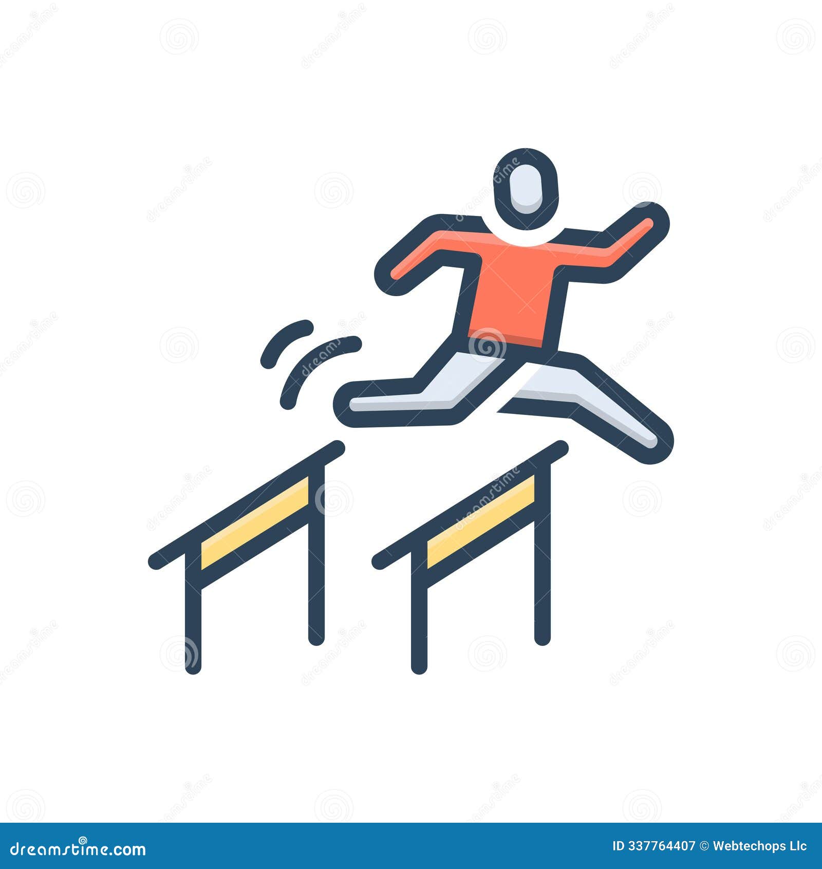 Hurdle Runner And Reporter Cartoon Coloring Page Vector Illustration ...