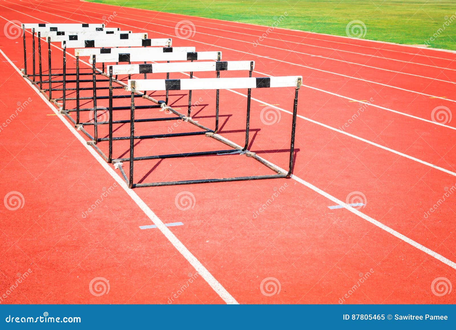 Hurdle Race on Stadium Track Stock Image - Image of competitive ...