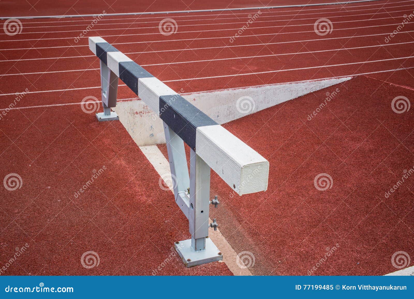 Hurdles in running track stock image. Image of champion - 77199485