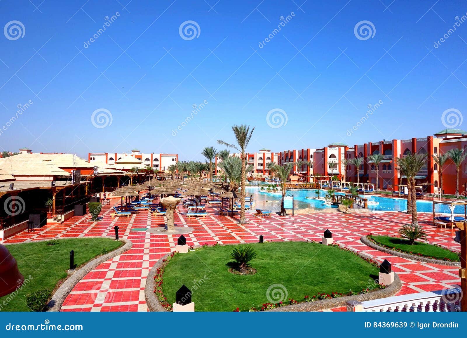 Hurghada, Egypt - May 9,2015. Beautiful Tropical Resort in Hurghada ...
