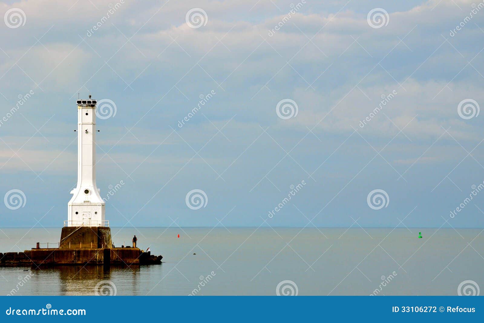 Huron Lighthouse stock photo. Image of landmark, historical - 33106272