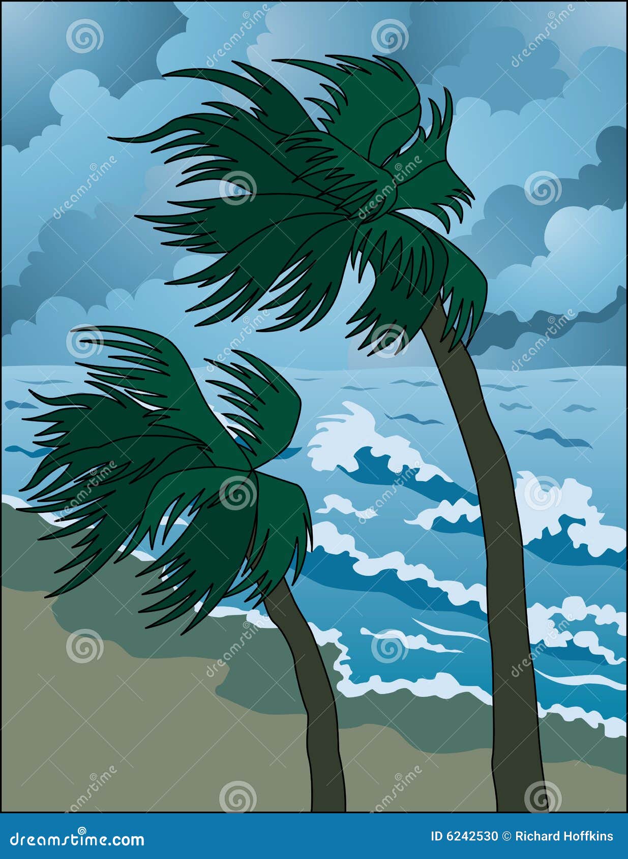 Hurricane stock illustration. Illustration of rainy, cloudy - 6242530