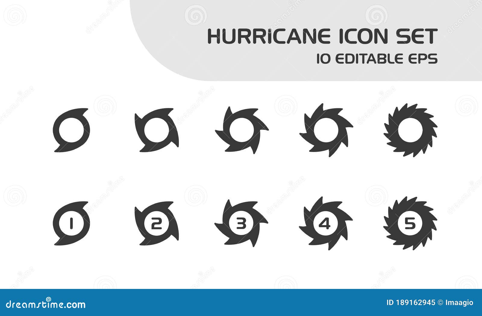 Hurricane Categories. Intensity Rates. Icon Set. Weather and Map Vector ...