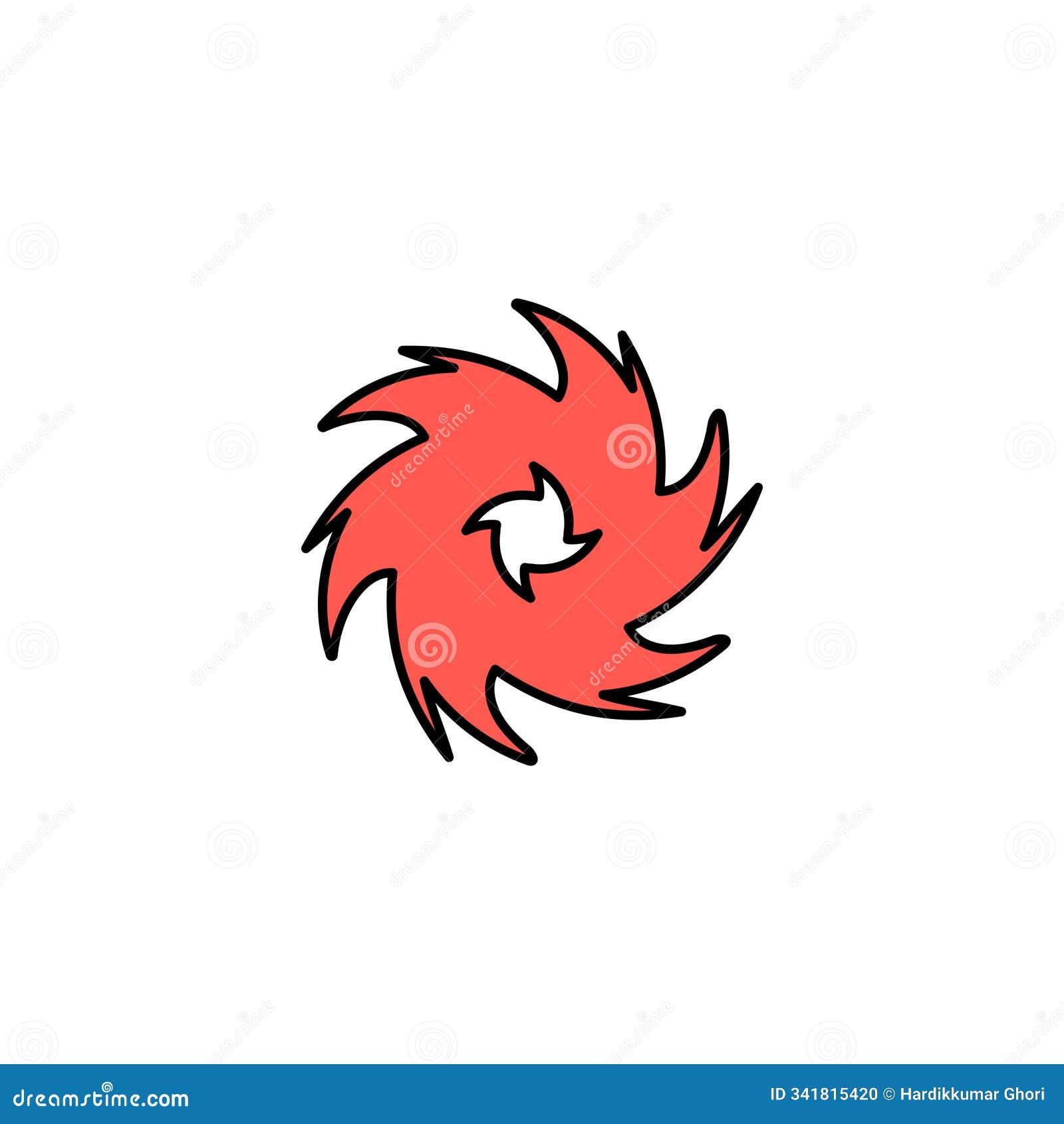 Hurricane Colored Vector Icon on White Background Stock Illustration ...