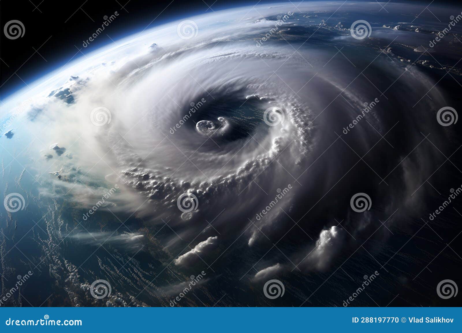 Hurricane or Cyclone on the Earth, View from Space. Generative AI Stock ...