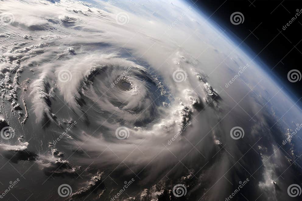Hurricane or Cyclone on the Earth, View from Space. Generative AI Stock ...