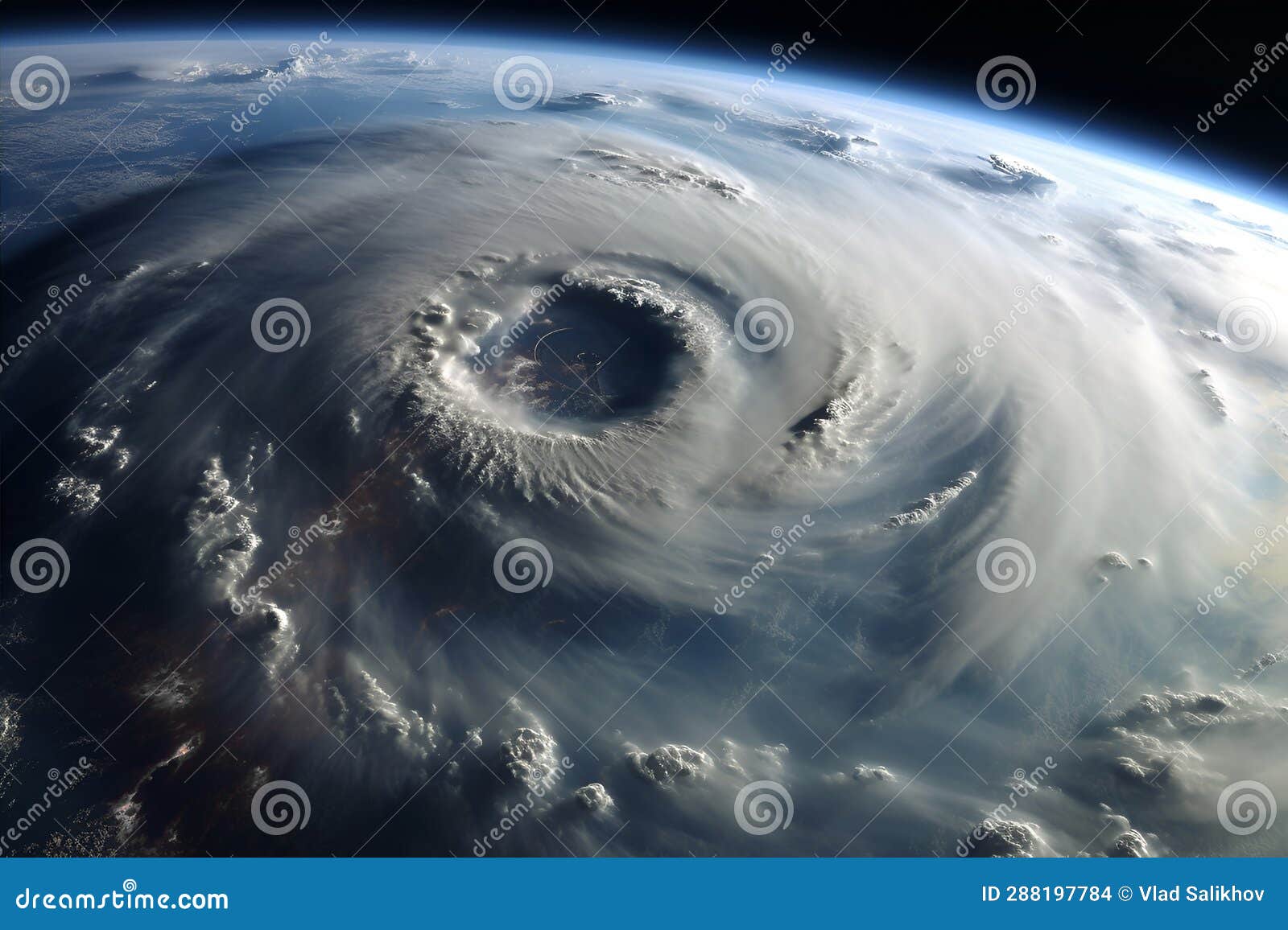 Hurricane or Cyclone on the Earth, View from Space. Generative AI Stock ...