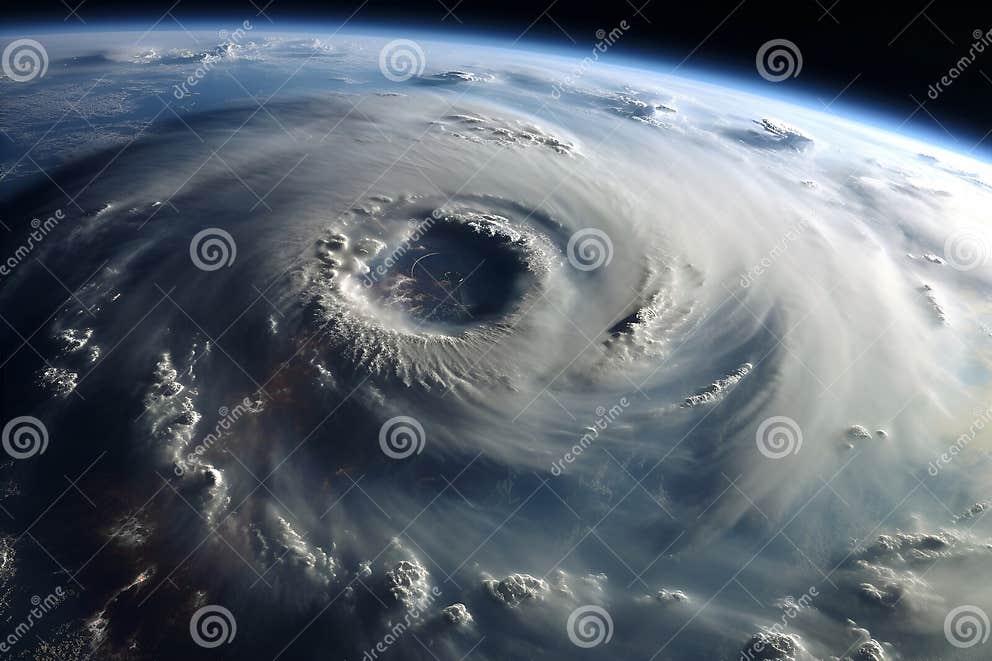 Hurricane or Cyclone on the Earth, View from Space. Generative AI Stock ...