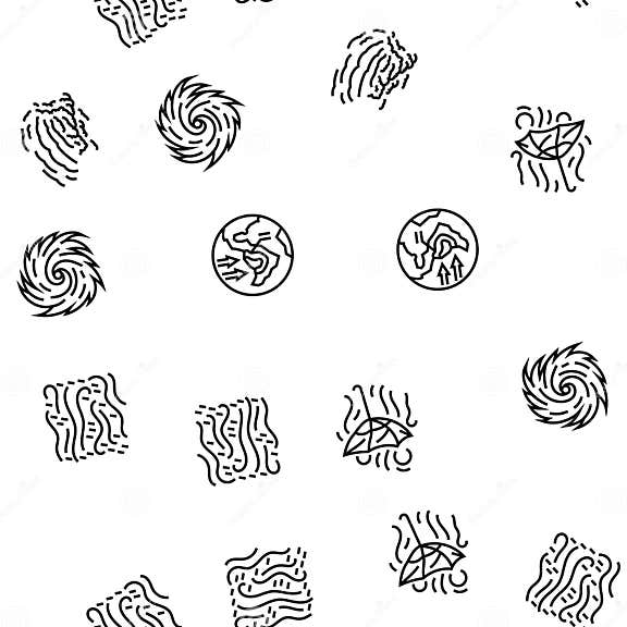 Hurricane Cyclone Storm Wind Seamless Pattern Vector Stock Illustration ...