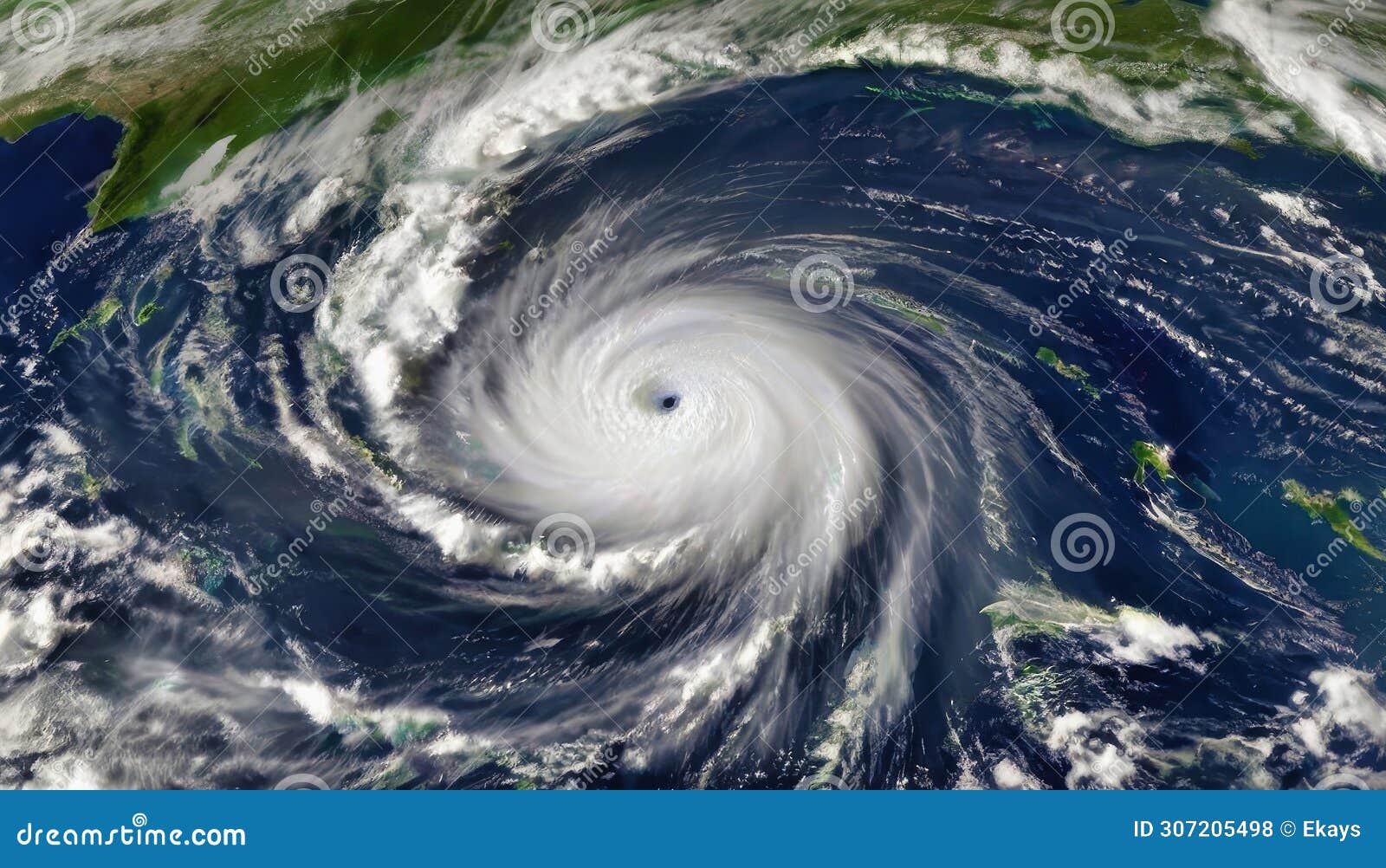 Hurricane or Cyclone a View of the Eye of the Cyclone Stock ...