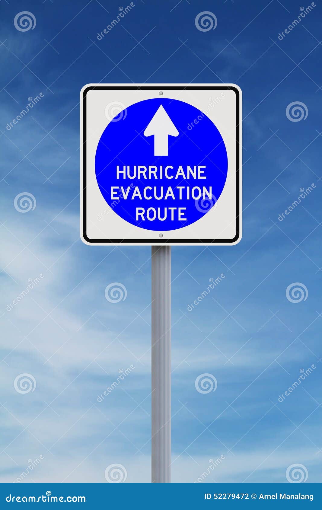 Hurricane Evacuation Route - Traffic Sign Information Royalty-Free ...