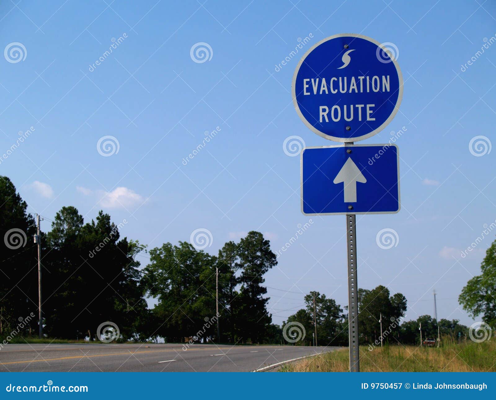 Hurricane Evacuation Route Sign Stock Image - Image of natural ...