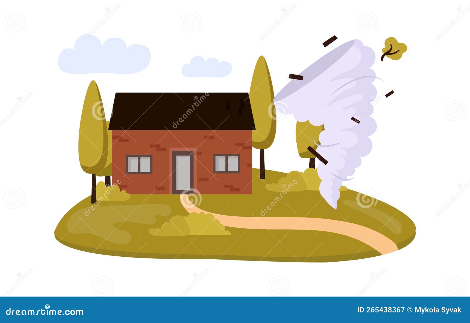 Hurricane Flat Icon Natural Disaster Heavy Wind Stock Vector ...