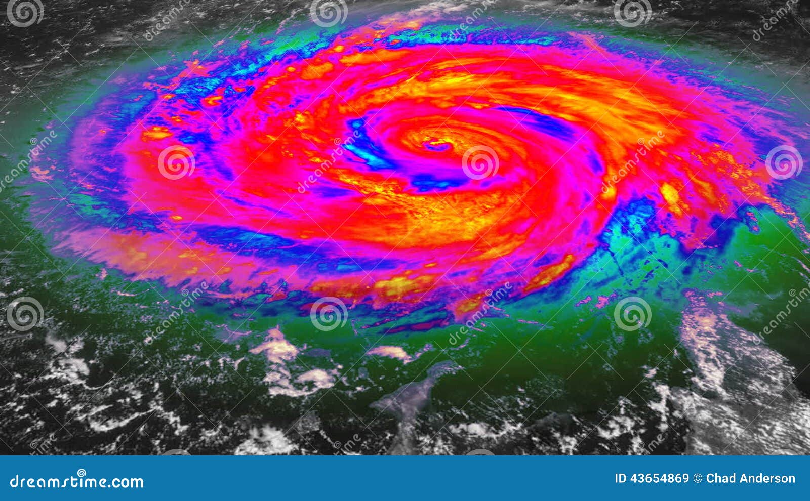Hurricane Infrared Satellite View Stock Video - Video of technology ...