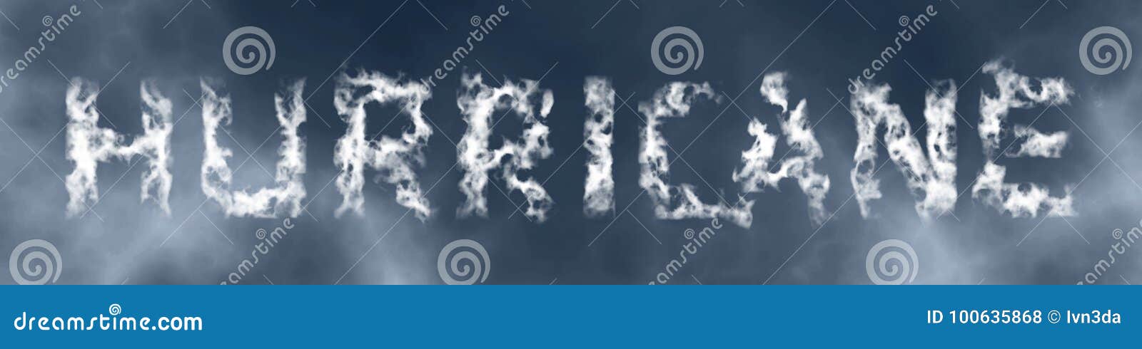 Hurricane Inscription from White Cloud Letters Stock Illustration ...