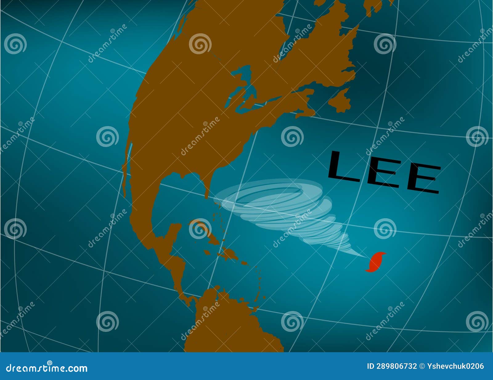 Hurricane Lee. Hurricane Lee Toward America. Vector Illustration. EPS ...