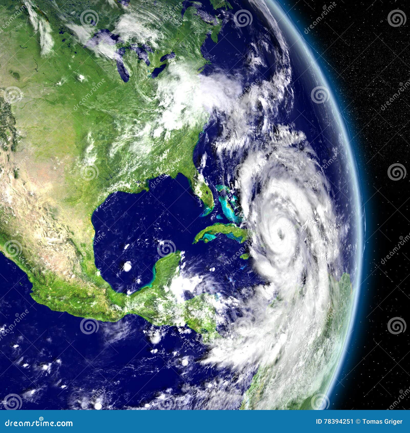 Hurricane Matthew Approaching Florida Stock Illustration - Illustration ...