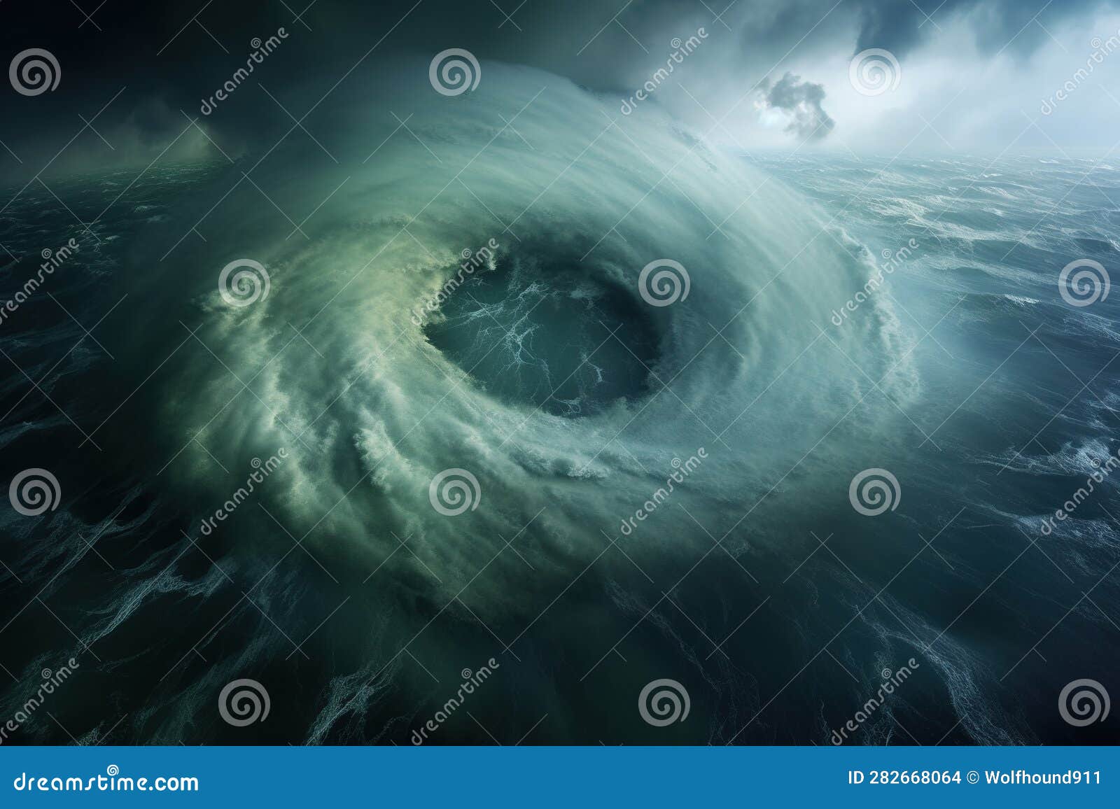 A Hurricane Over the Sea. Generative AI Stock Illustration ...