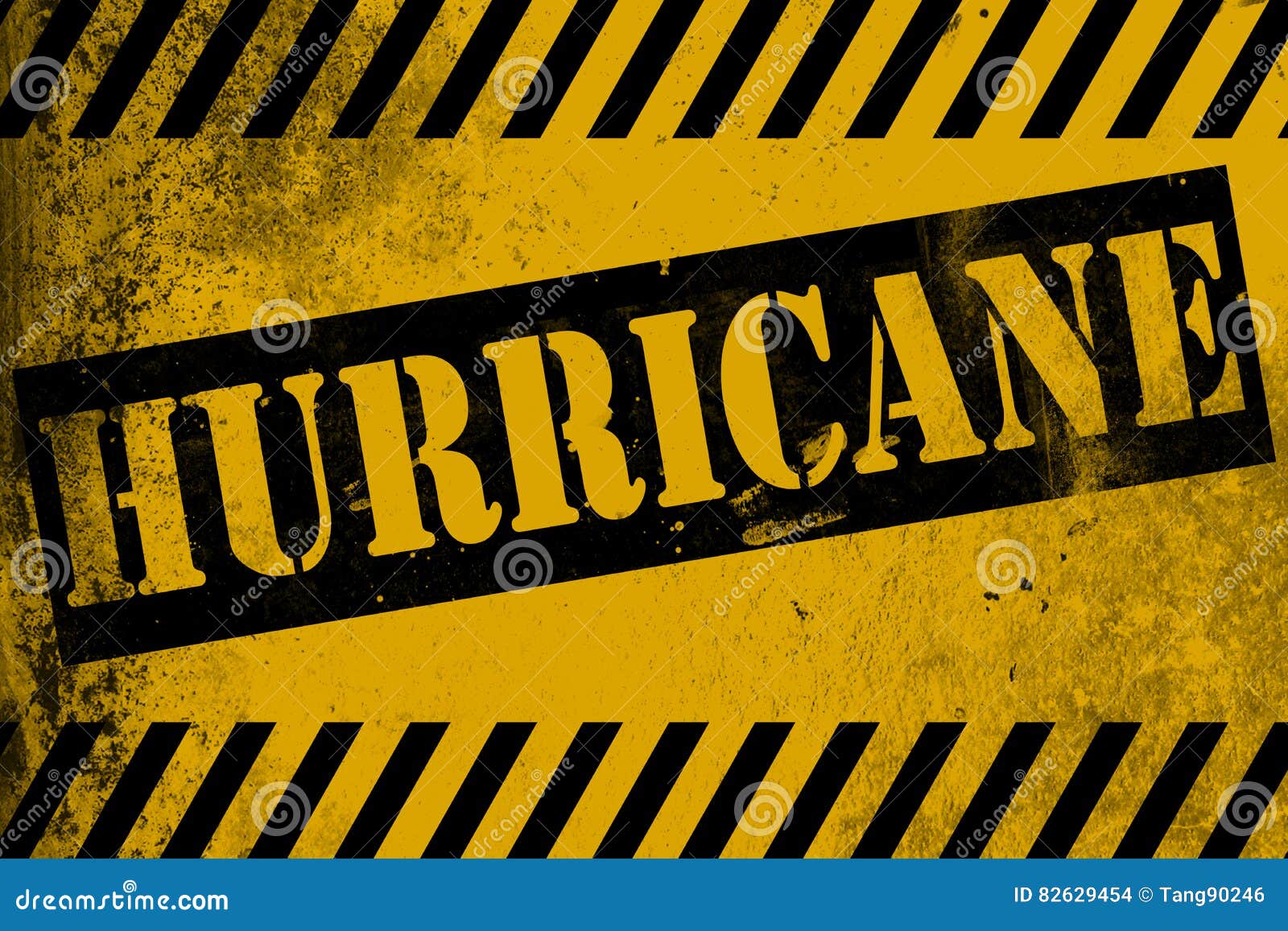 Hurricane Sign Yellow with Stripes Stock Illustration - Illustration of ...
