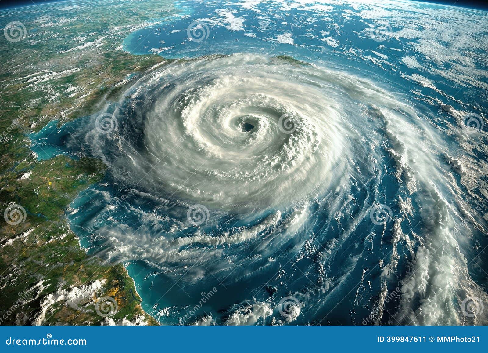 Hurricane From Space, Satellite View Of Massive Storm, Extreme Weather System Royalty-Free Stock ...
