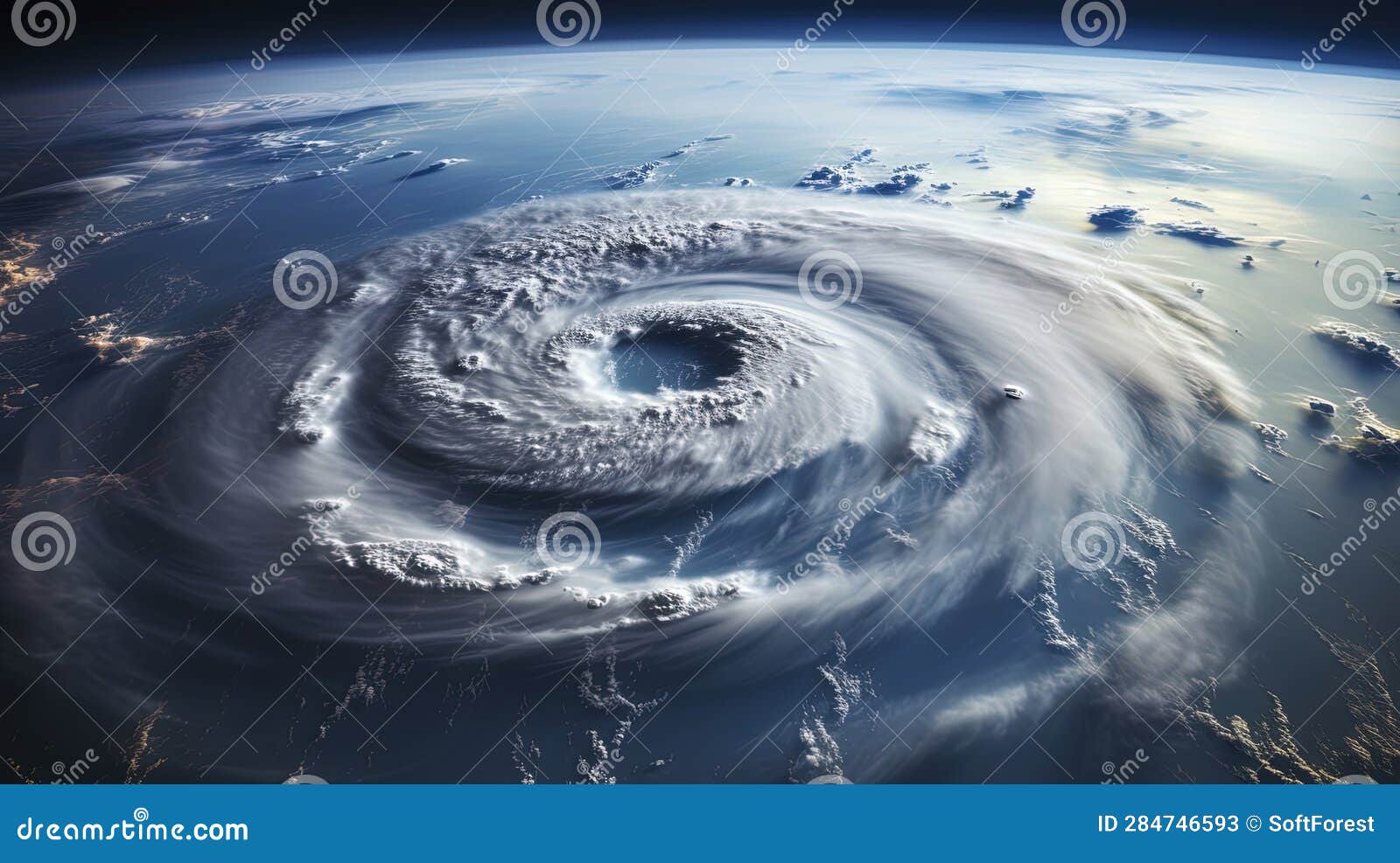 Super Typhoon Hurricane Eye Over Sea Ocean Surface Doomsday Natural ...
