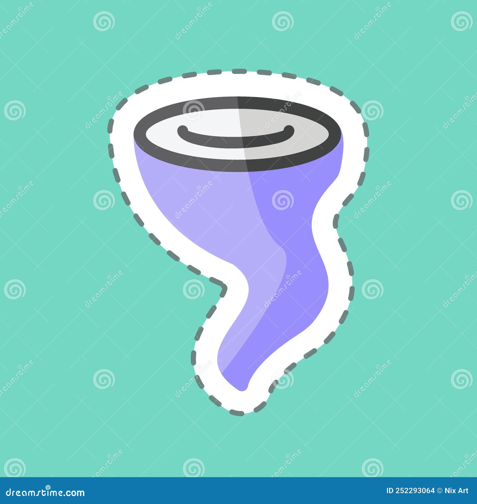Hurricane Sticker in Trendy Line Cut Isolated on Blue Background Stock ...