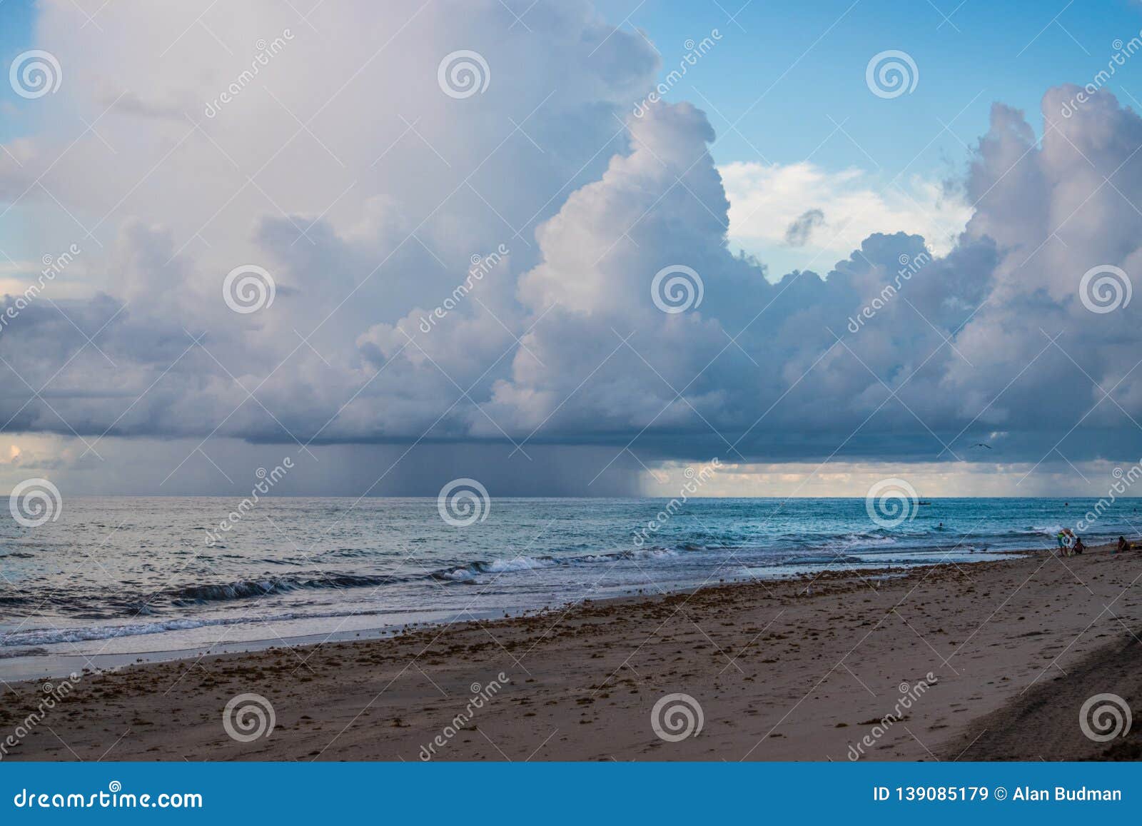 Hurricane Storm with Thick Big Dark Clouds Approaching Beach in Florida ...