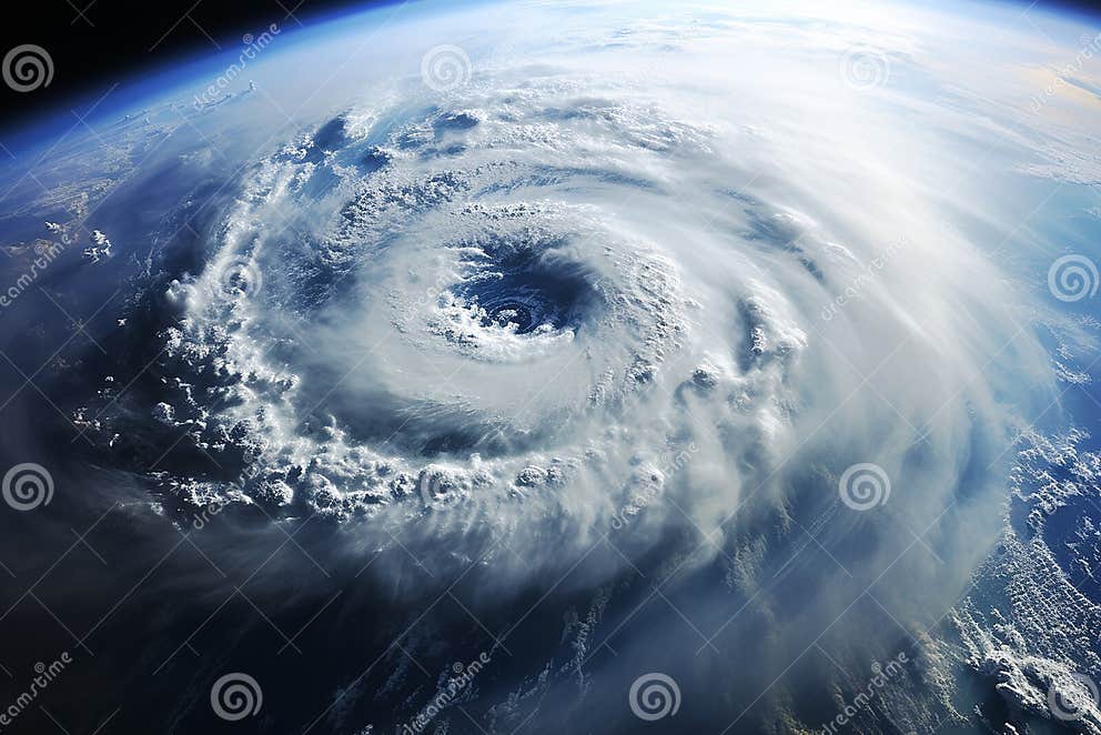 Hurricane, Tornado from Space Stock Illustration - Illustration of ...