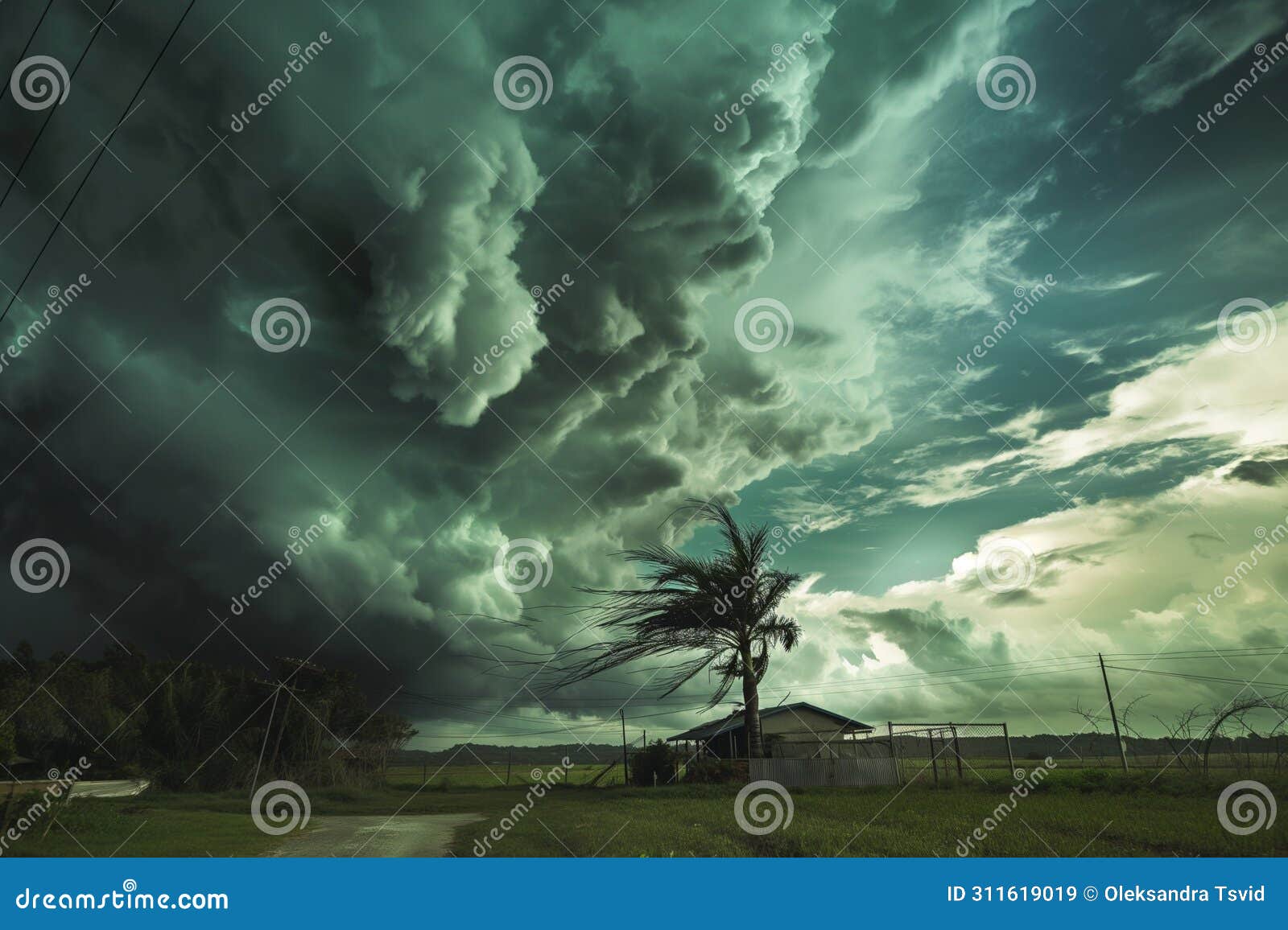Tropical Cyclone With Thunderstorm Activity, With Lightning Strikes ...