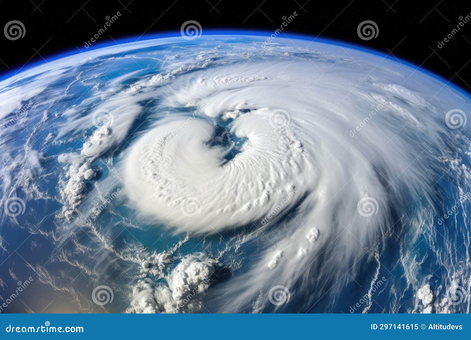 A Hurricane View from a Satellite Perspective Stock Image - Image of ...