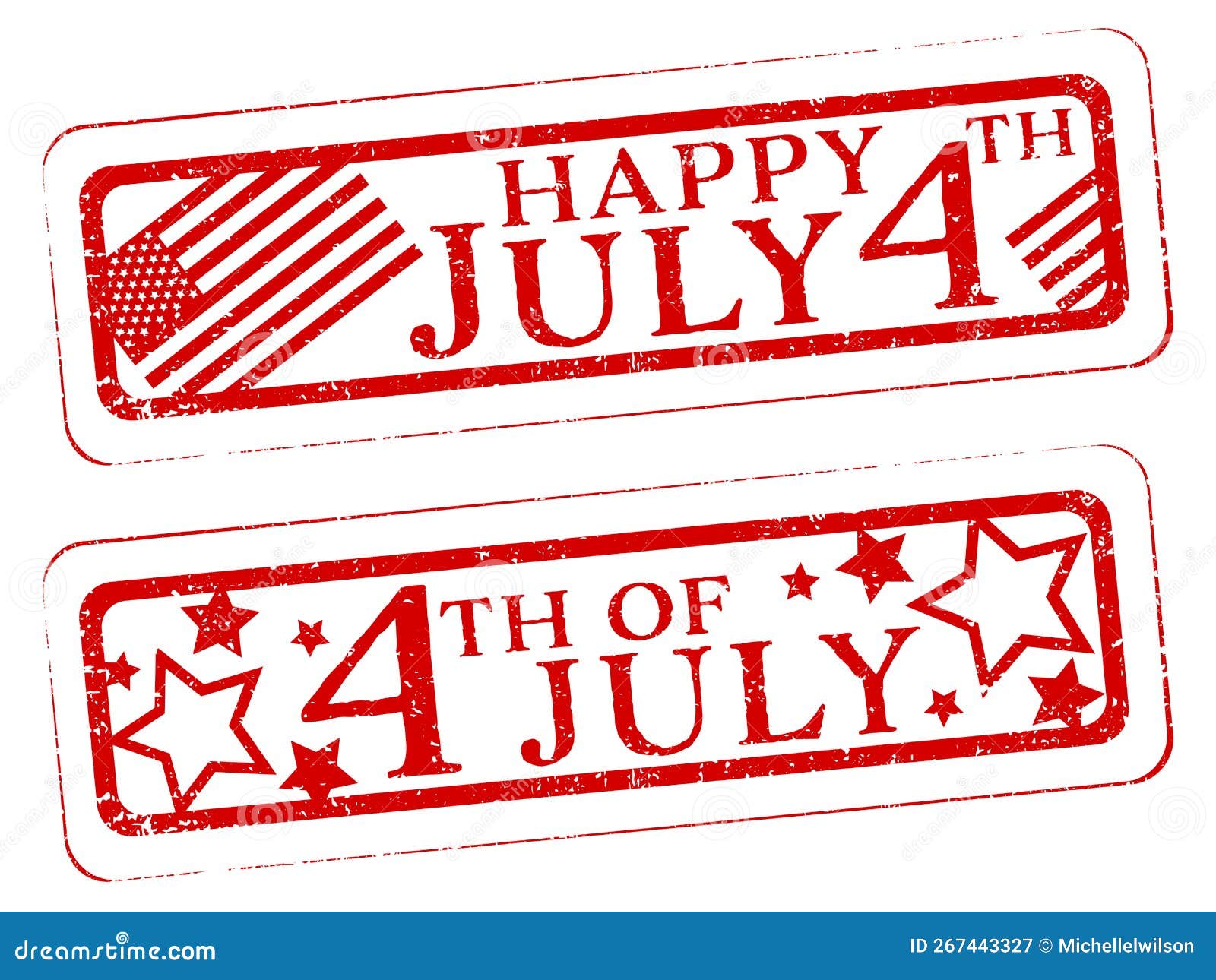 A Set of Grunge Fourth of July Stamps Stock Vector - Illustration of ...