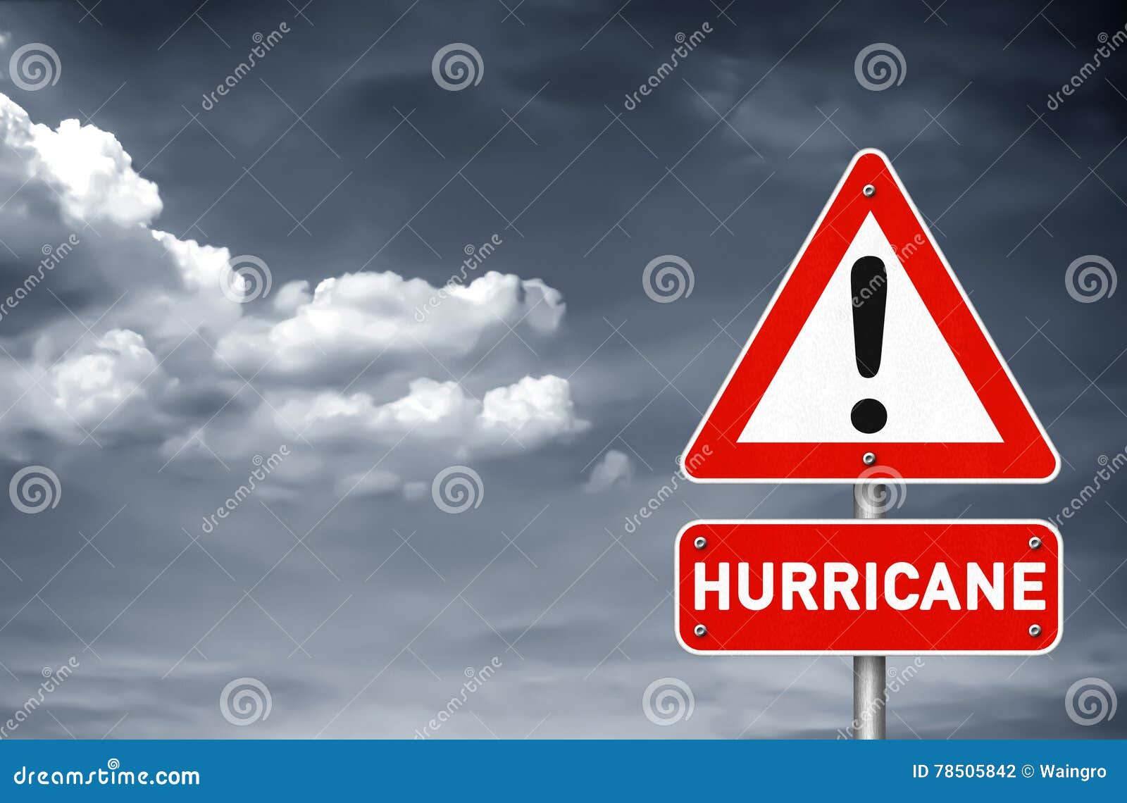 Hurricane Warning Sign Cartoon Vector | CartoonDealer.com #78481177