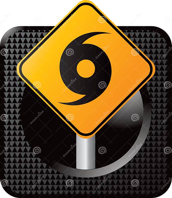 Hurricane Warning Sign on Web Icon Stock Vector - Illustration of ...